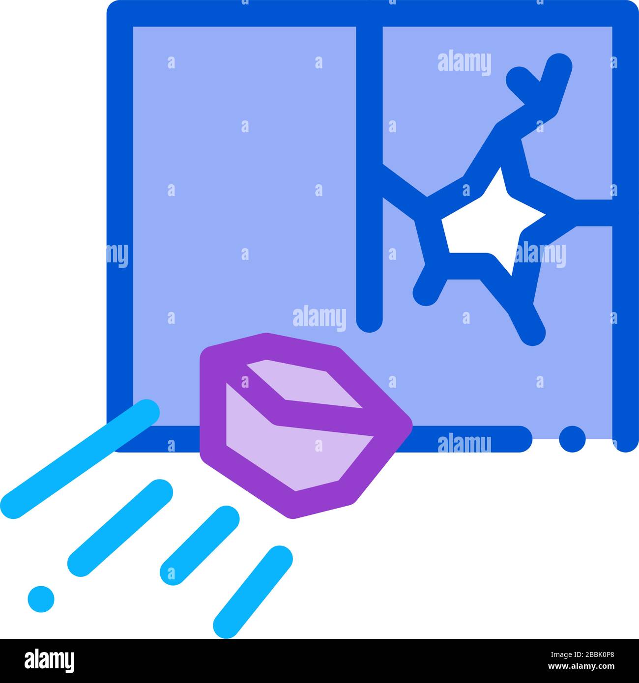 stone-broken window icon vector outline illustration Stock Vector Image ...