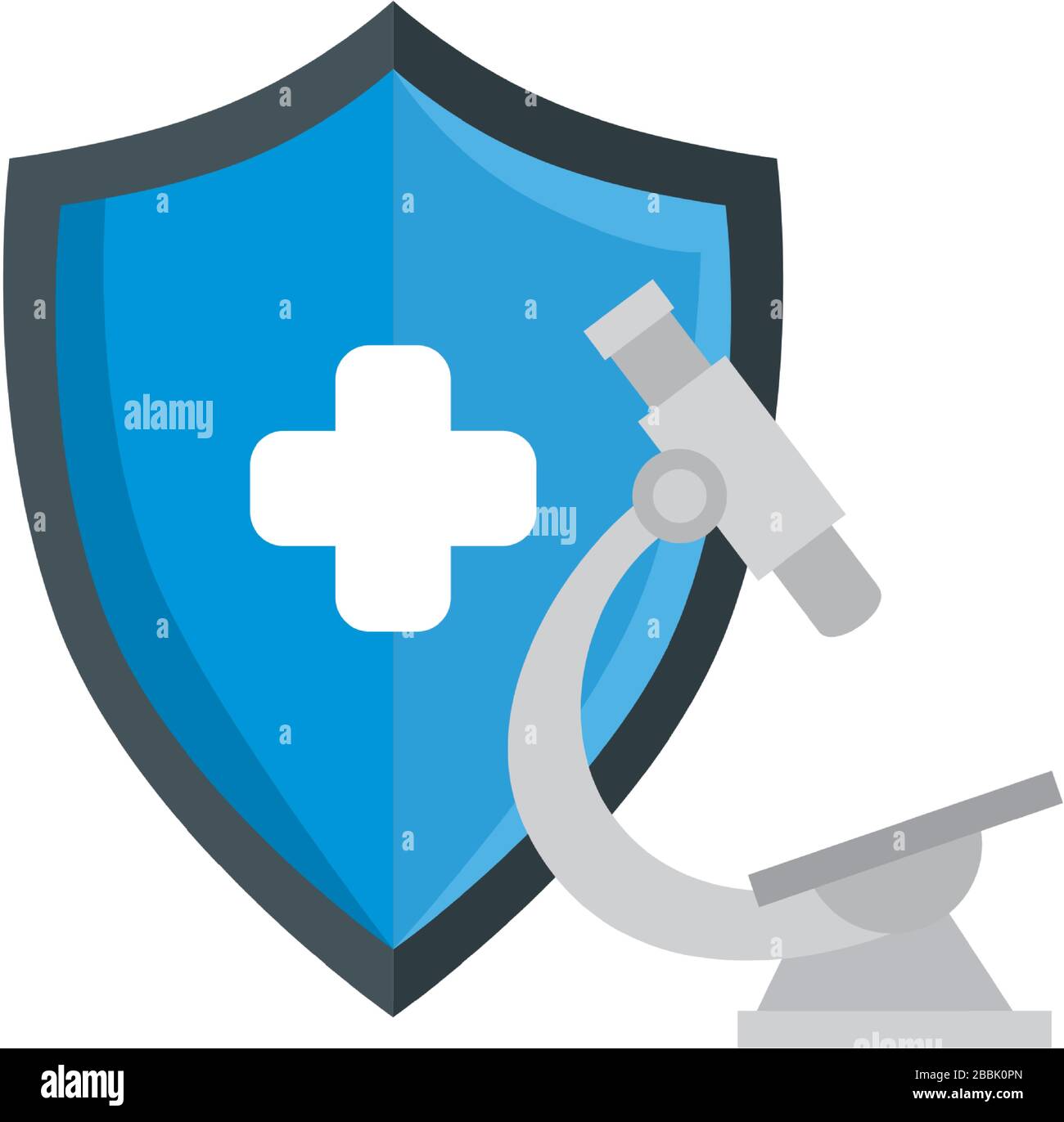 microscope with shield isolated icon Stock Vector Image & Art - Alamy