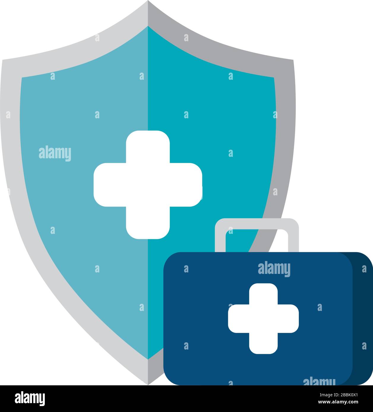 first aid kit with shield isolated icon Stock Vector Image & Art - Alamy