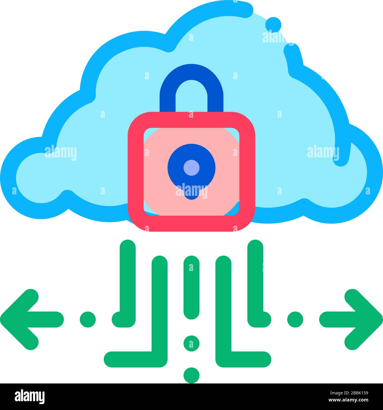 protection cloud icon vector outline illustration Stock Vector Image ...