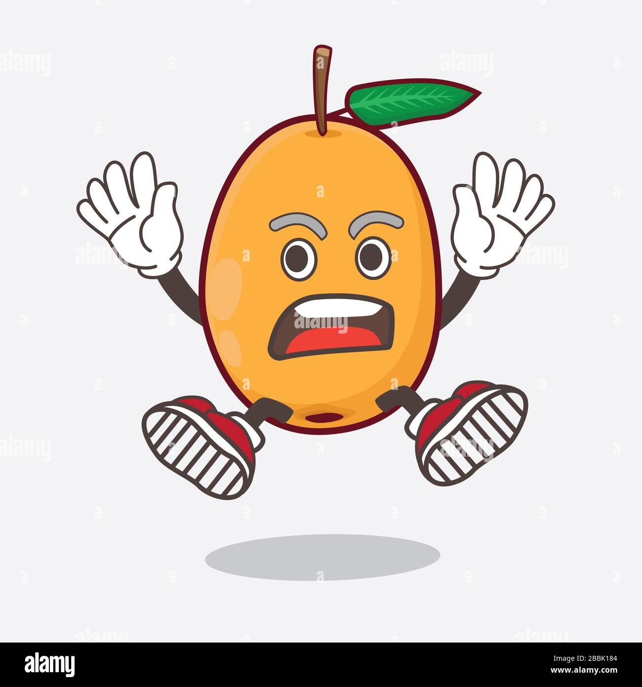 An illustration of Loquat Fruit cartoon mascot character with shocking ...