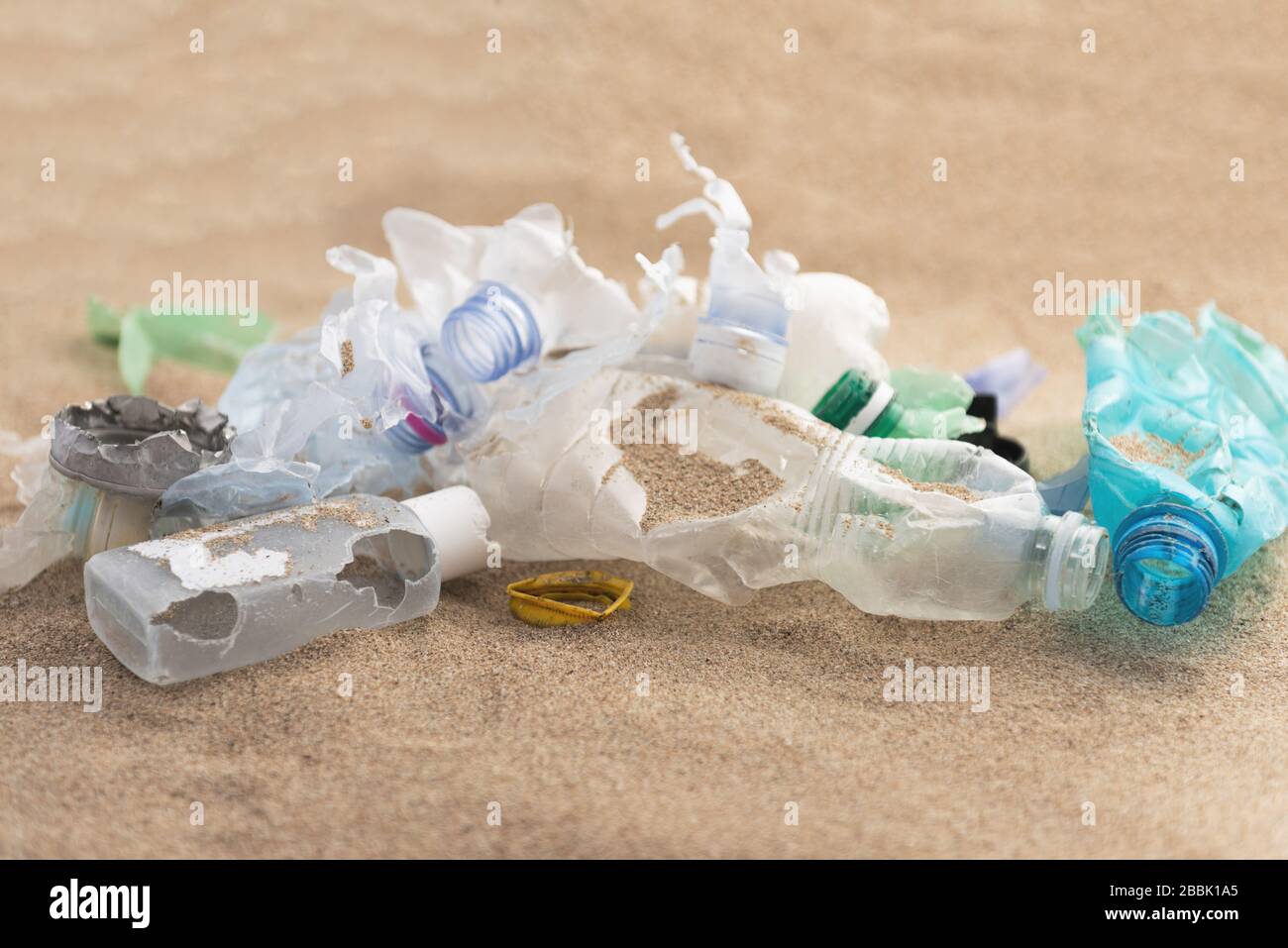 Garbage collected on the beach Stock Photo - Alamy