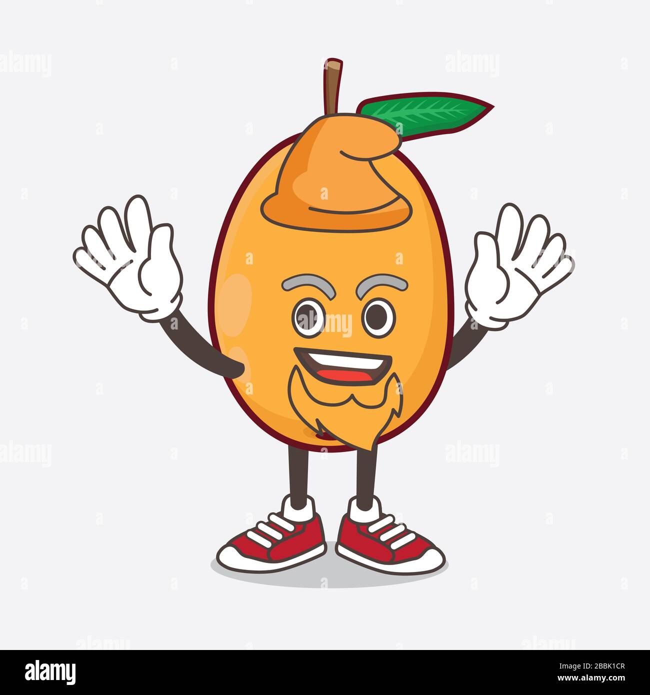 An illustration of Loquat Fruit cartoon mascot character performed as ...