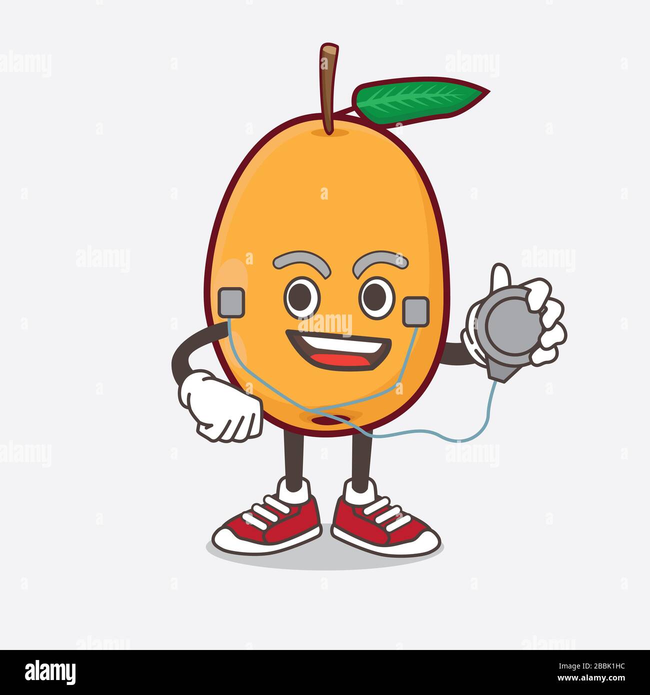 An illustration of Loquat Fruit cartoon mascot character as a Doctor ...