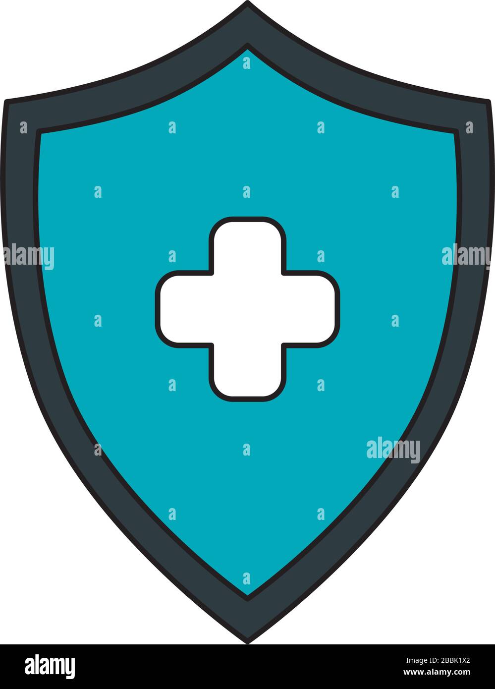 shield with cross isolated icon Stock Vector Image & Art - Alamy