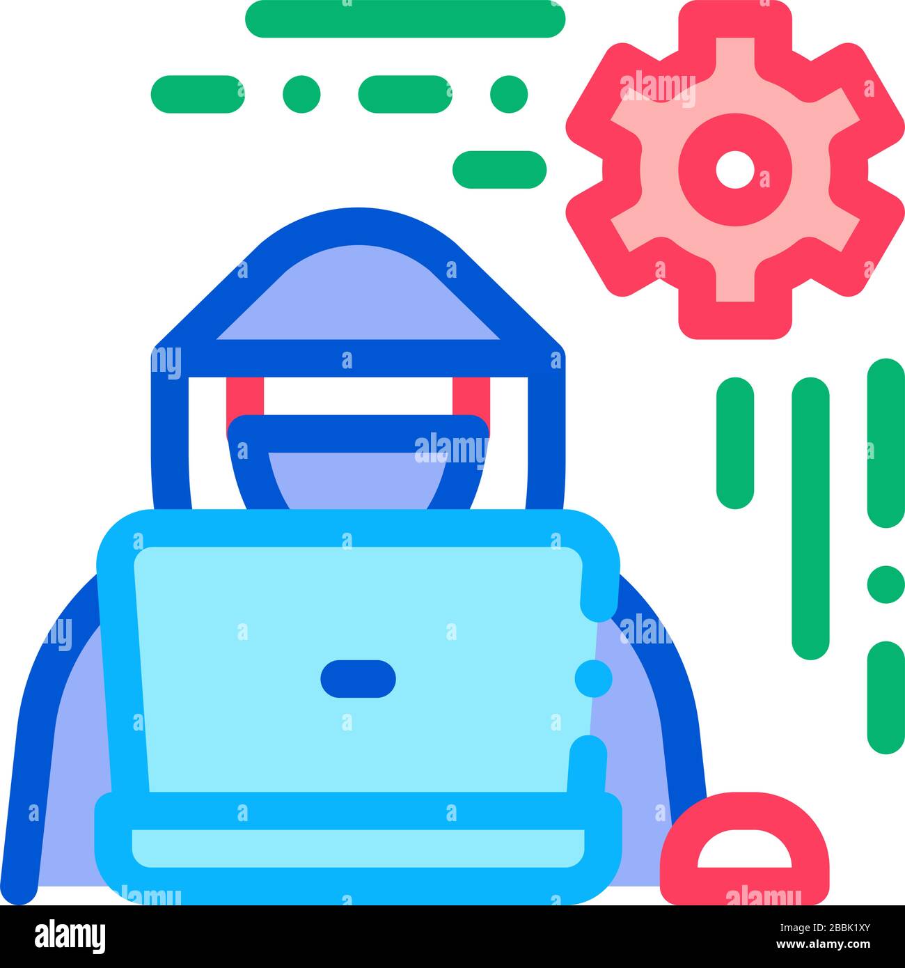 settings hacker icon vector outline illustration Stock Vector Image ...