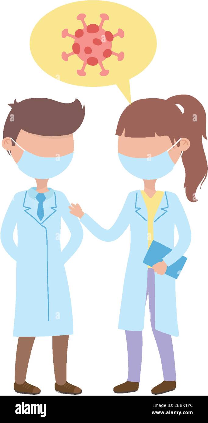 covid 19 coronavirus pandemic, female and male doctors talking virus ...