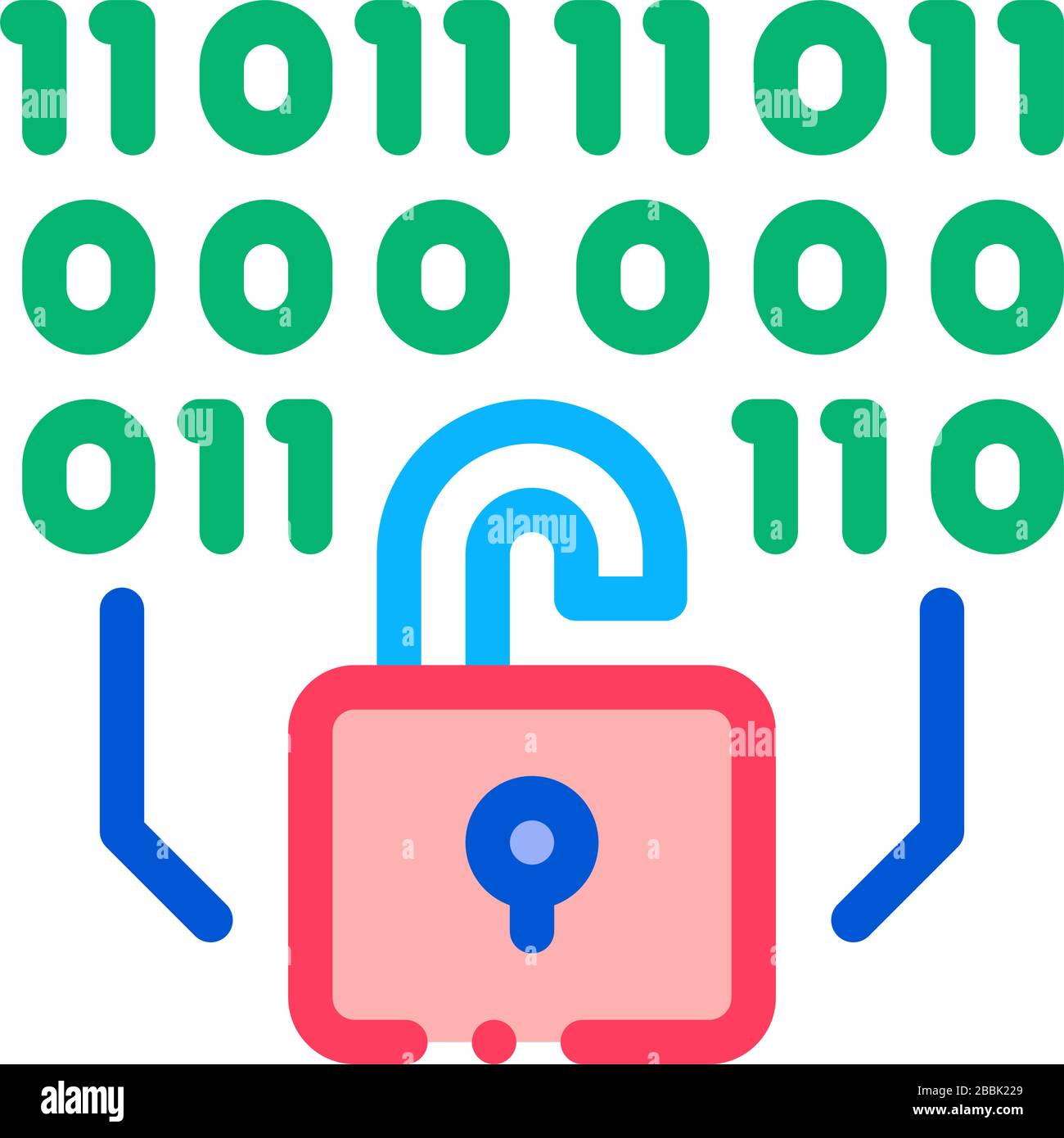 binary security code icon vector outline illustration Stock Vector ...
