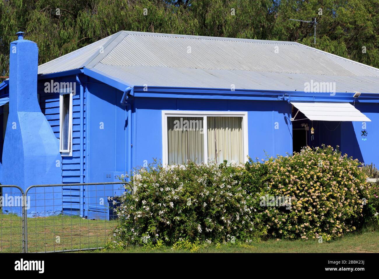Blue house in Busselton, Western Australia Stock Photo - Alamy