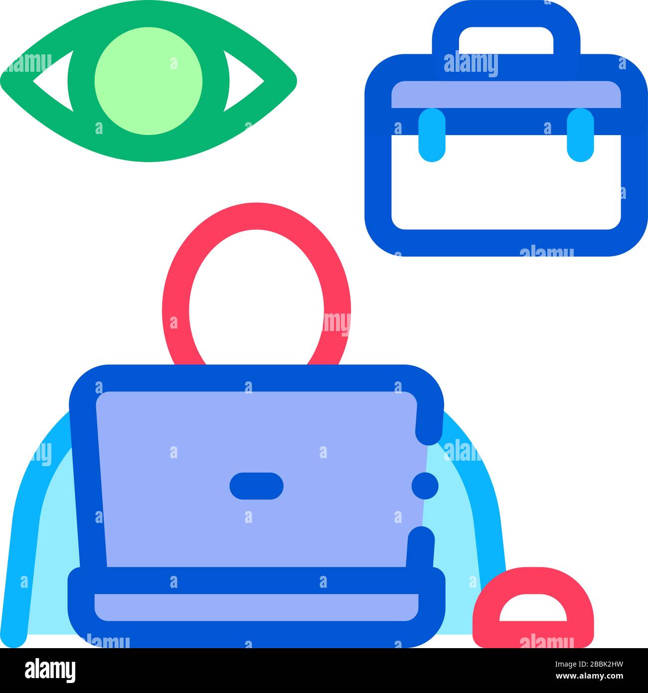 employee supervision icon vector outline illustration Stock Vector ...