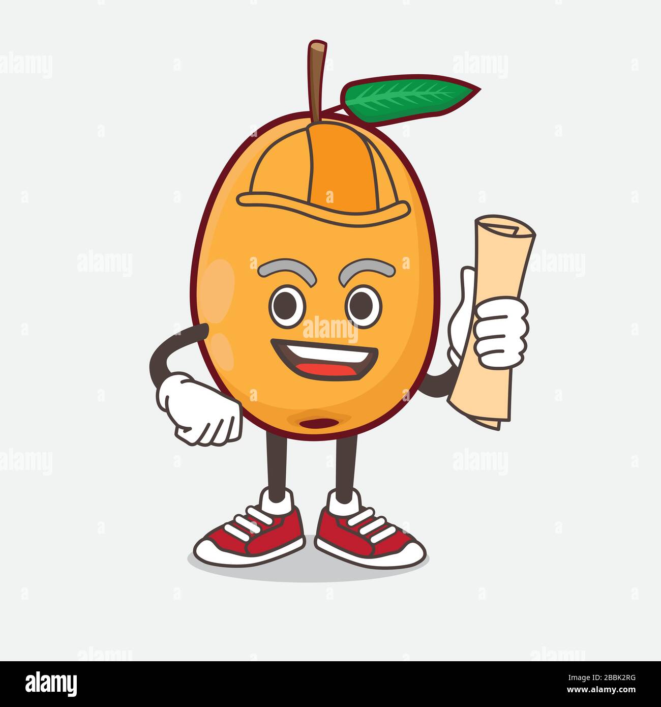 Yellow Loquat Mascot Character Vector Illustration Stock Vector Image ...