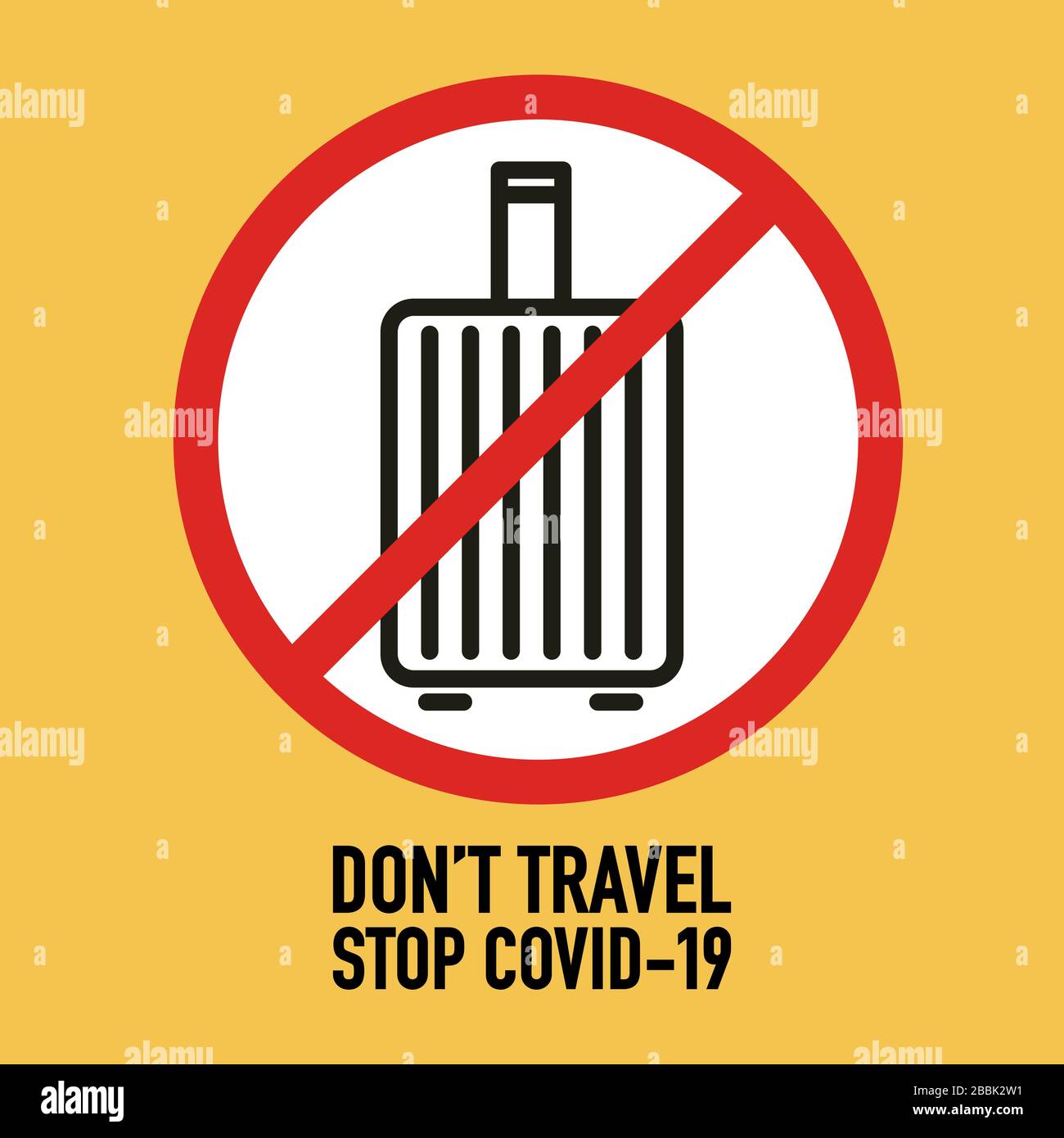 Don’t travel signage vector design concept. Stop Covid-19 Coronavirus ...