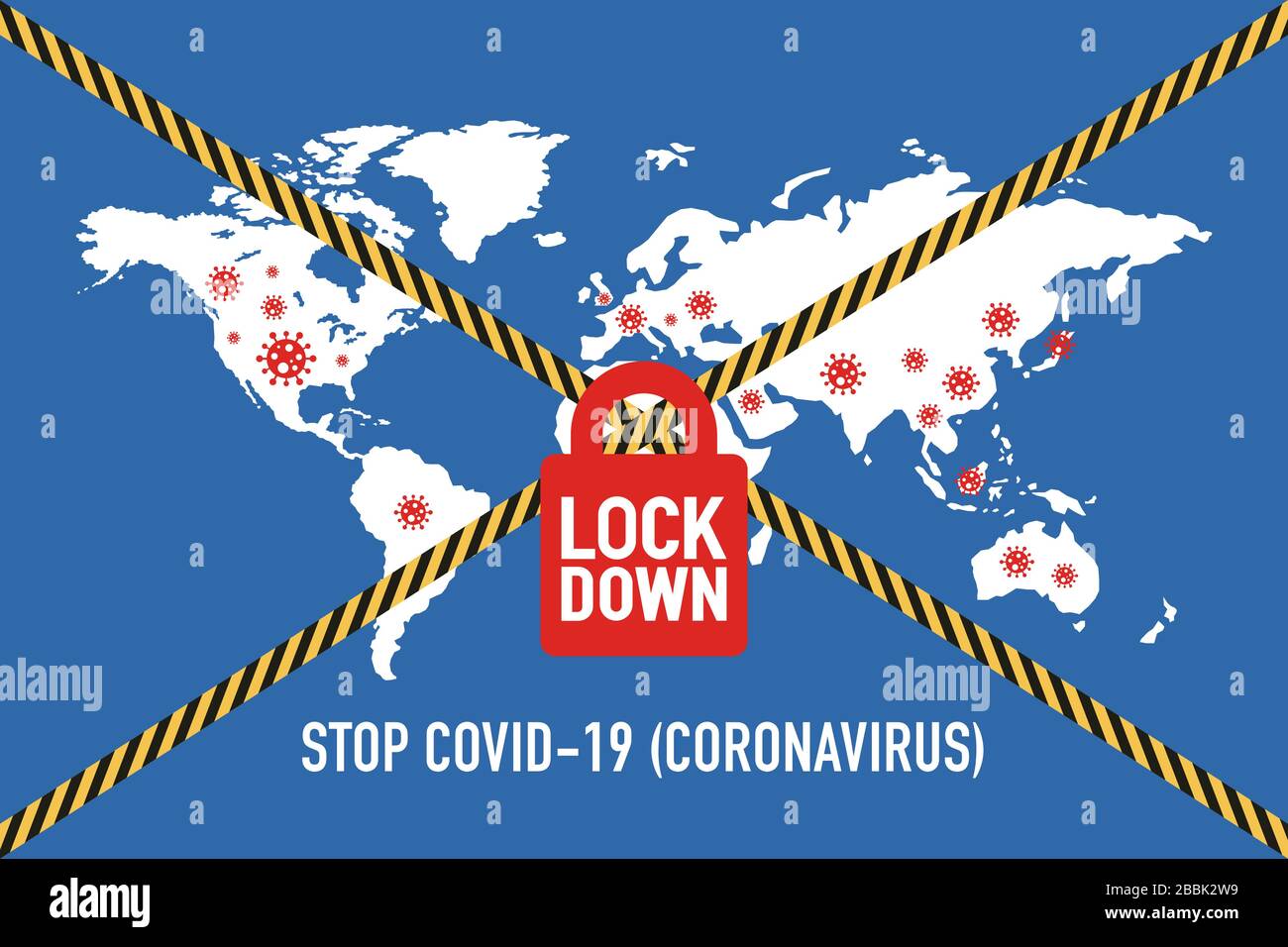 Covid-19 lockdown for quarantine concept. Protect yourself and help ...