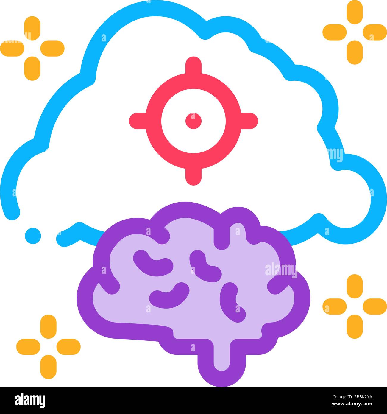 brain cloud target icon vector outline illustration Stock Vector Image ...