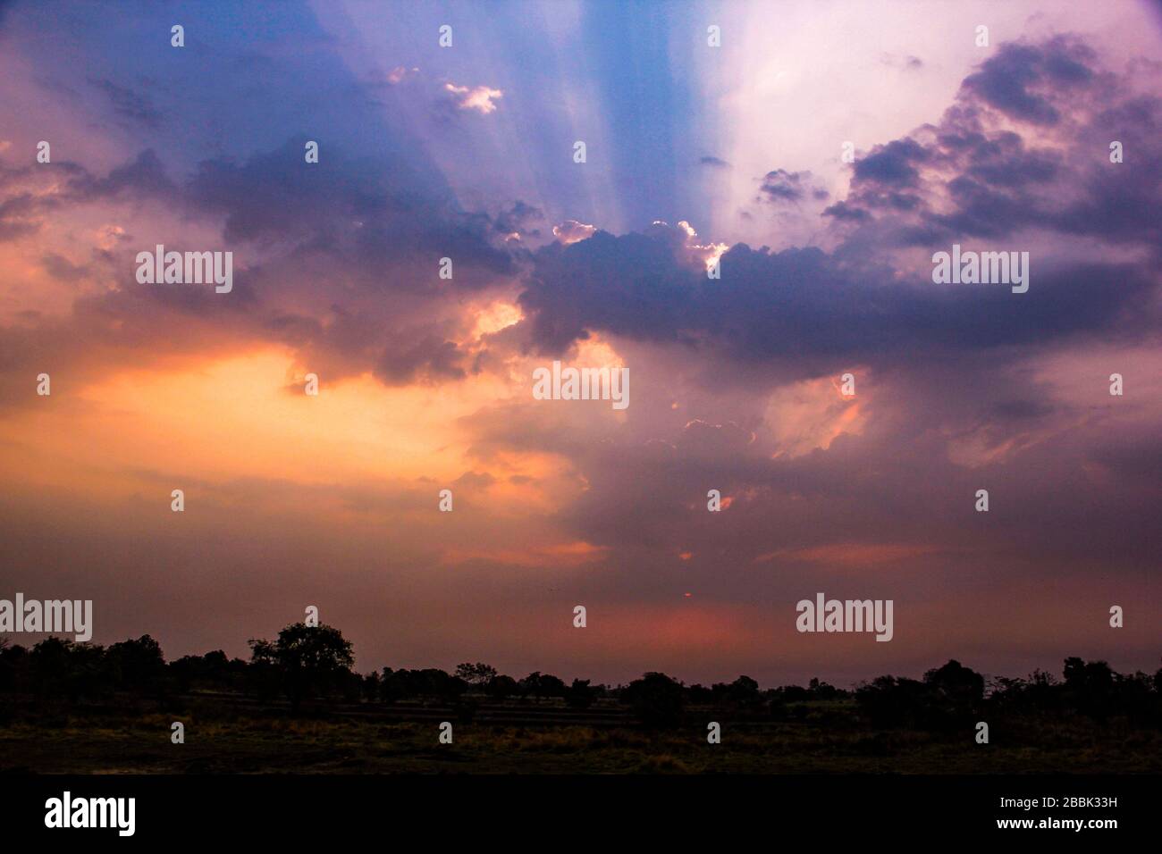 Beautiful Sunrise and Sunset View in India Stock Photo - Alamy