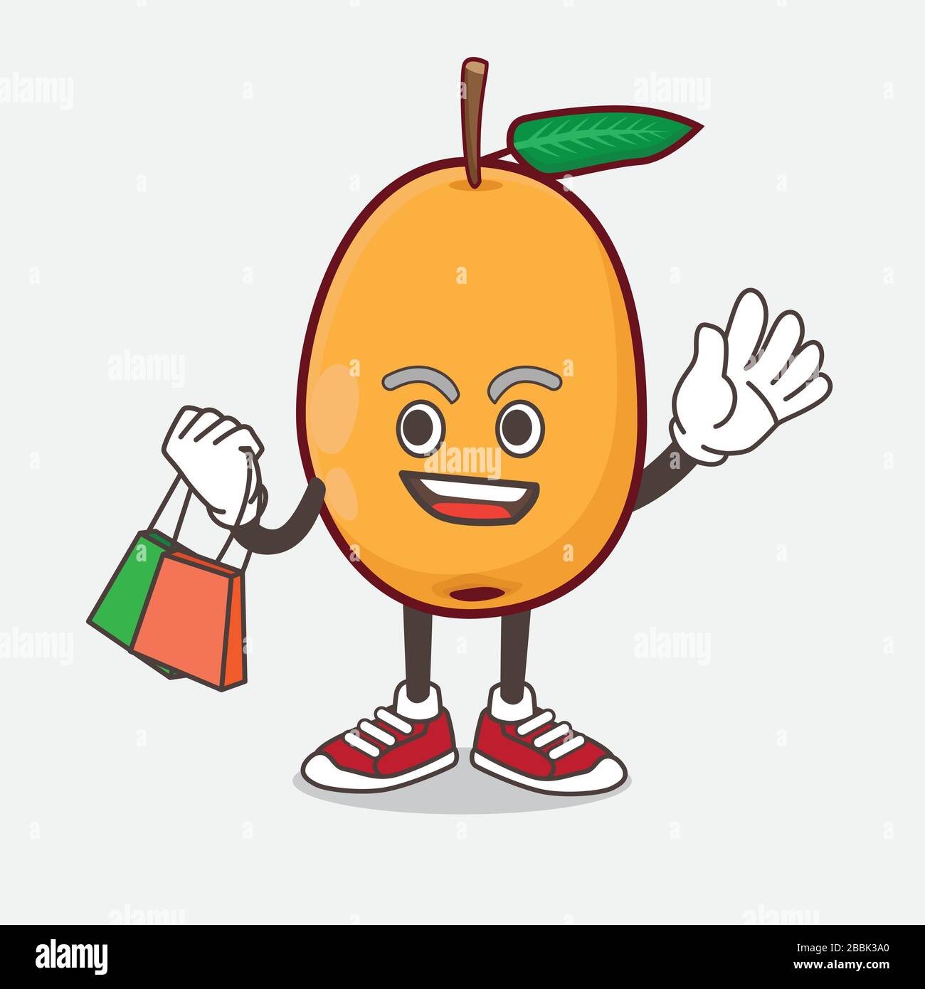 Yellow Loquat Mascot Character Vector Illustration Stock Vector Image ...