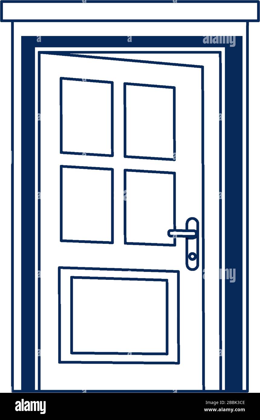 open door home frame isolated icon white background vector illustration ...