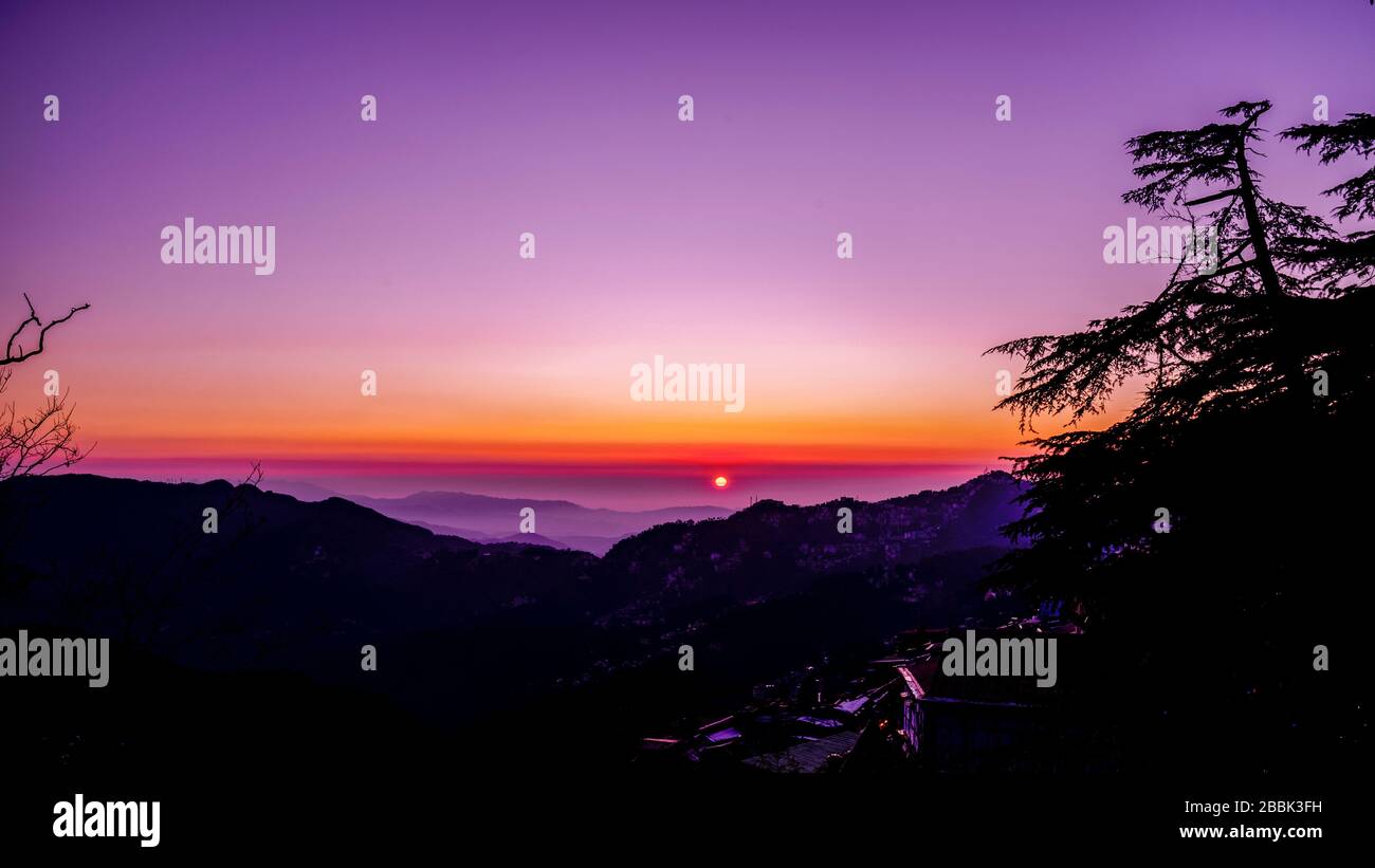 Beautiful Sunrise and Sunset View in India Stock Photo - Alamy