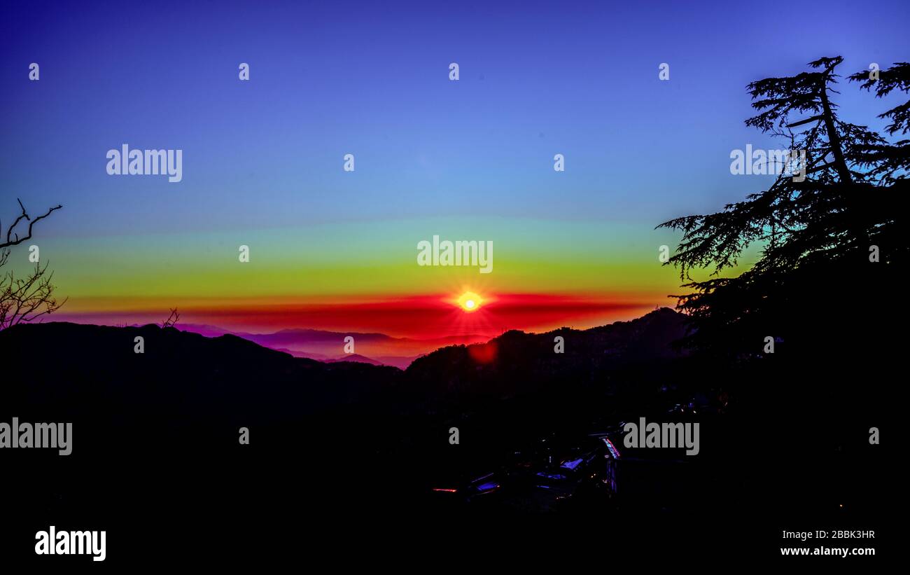 Beautiful Sunrise and Sunset View in India Stock Photo - Alamy