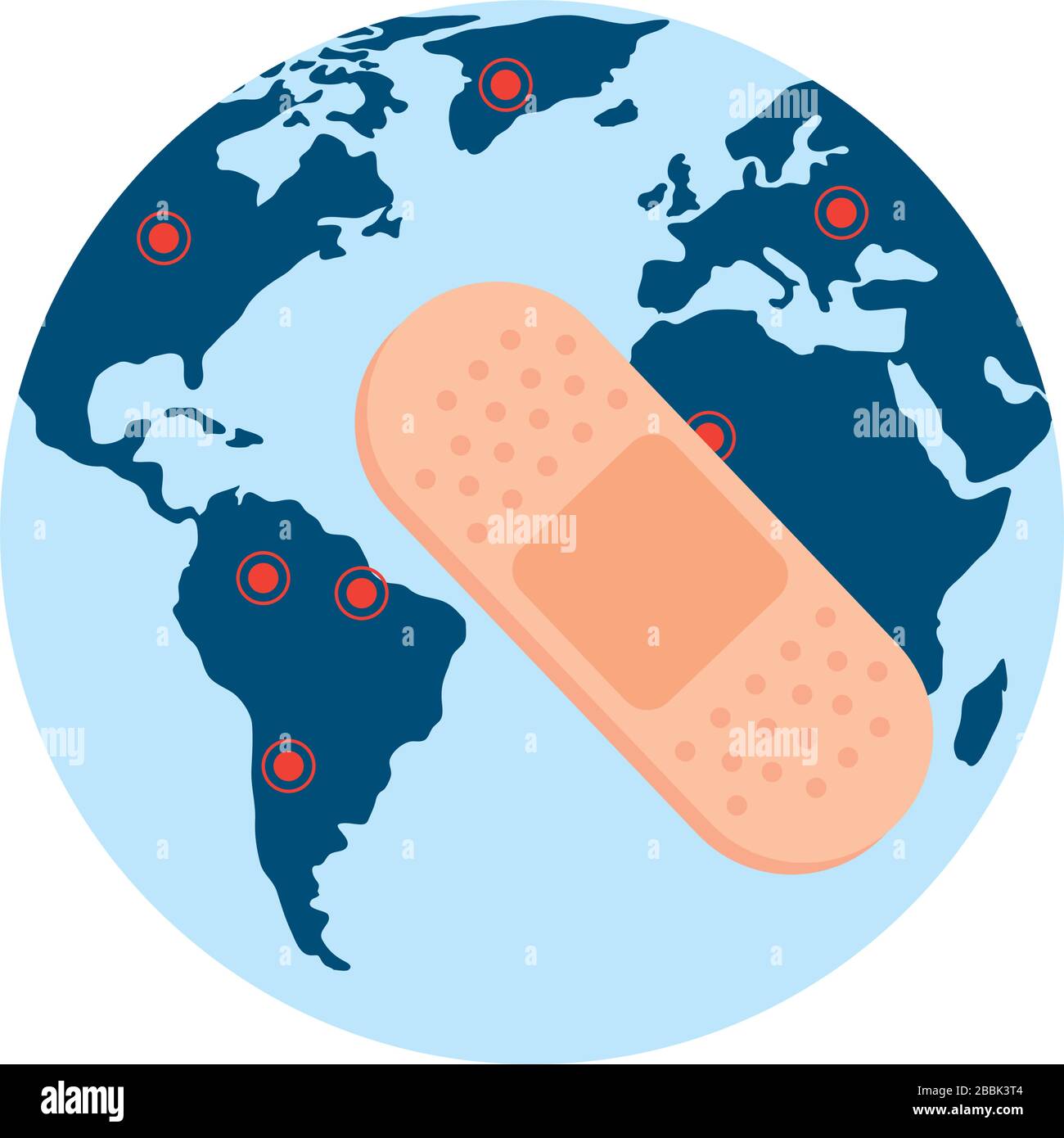 world planet earth with cure band isolated icon Stock Vector Image ...