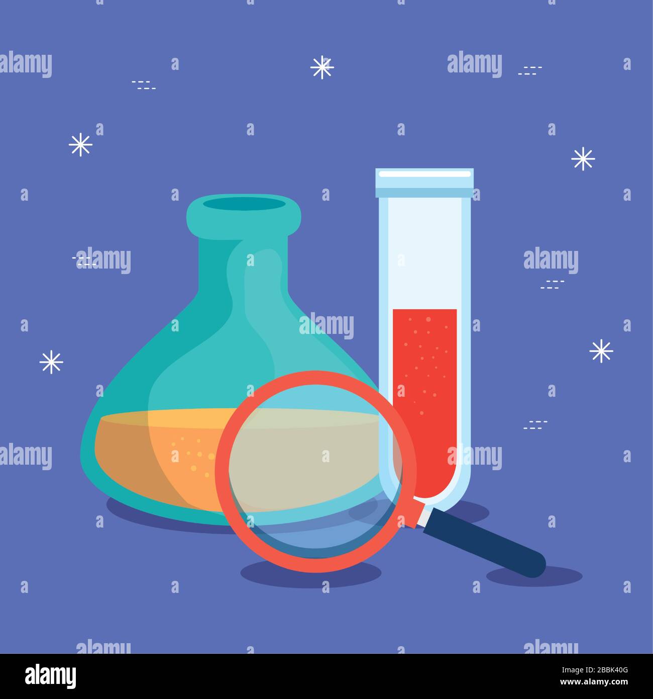 tubes test with magnifying glass Stock Vector Image & Art - Alamy
