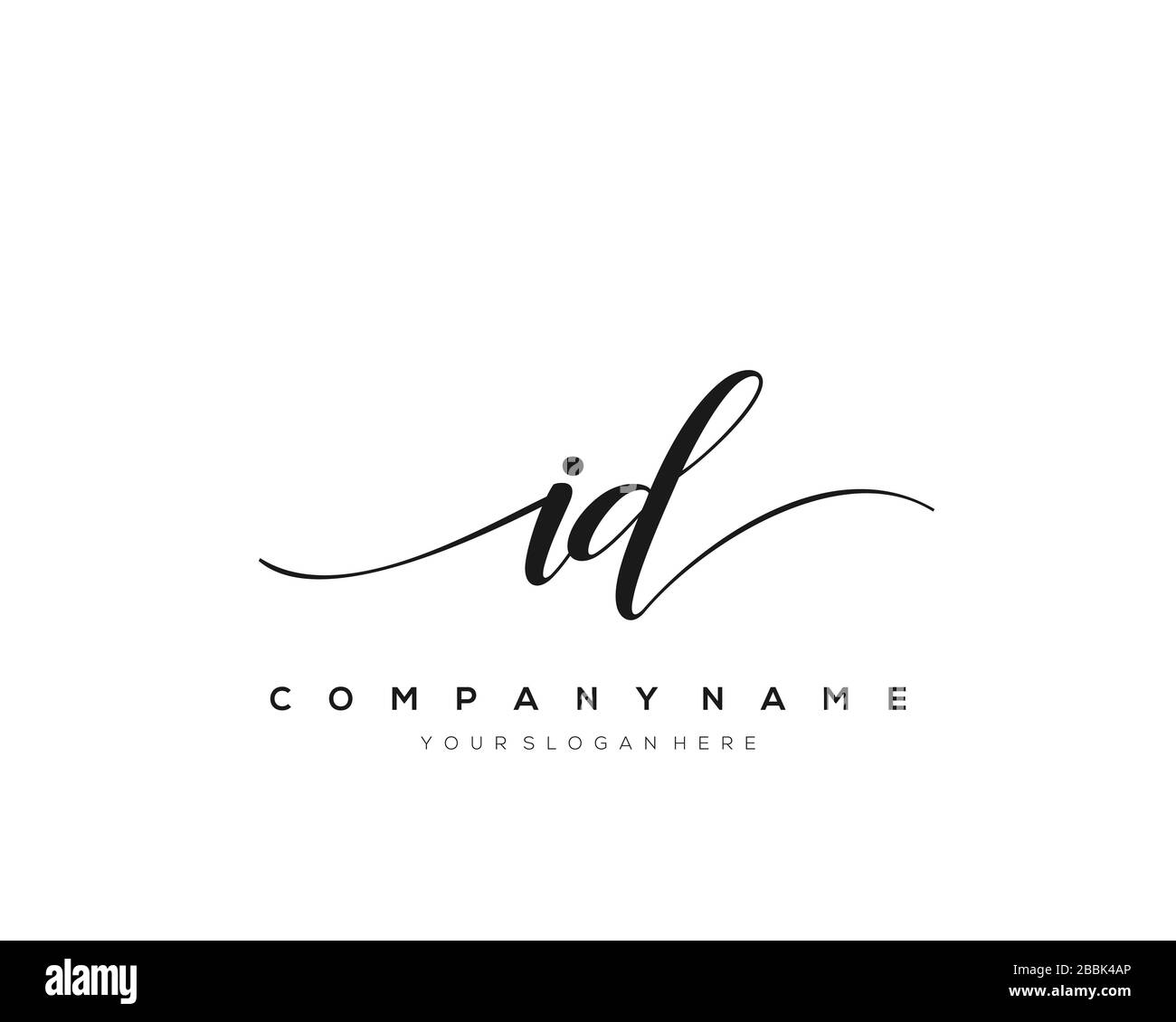 ID Initial Letter handwriting logo hand drawn template vector, logo for ...