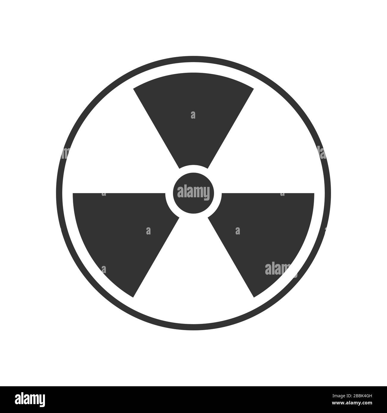 Icon of radioactivity. Radioactive material, danger or risk. Simple ...