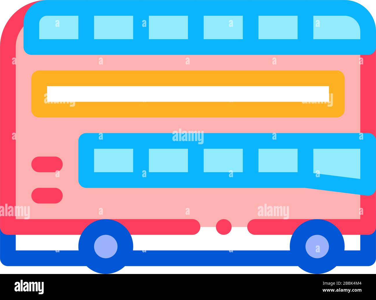 double decker sightseeing bus icon vector outline illustration Stock ...