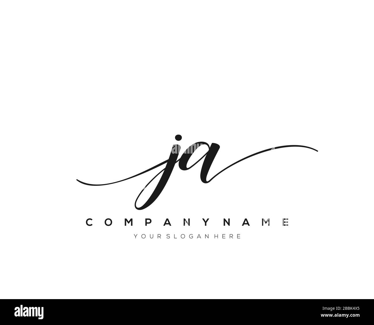 JA Initial Letter handwriting logo hand drawn template vector, logo for beauty, cosmetics ...