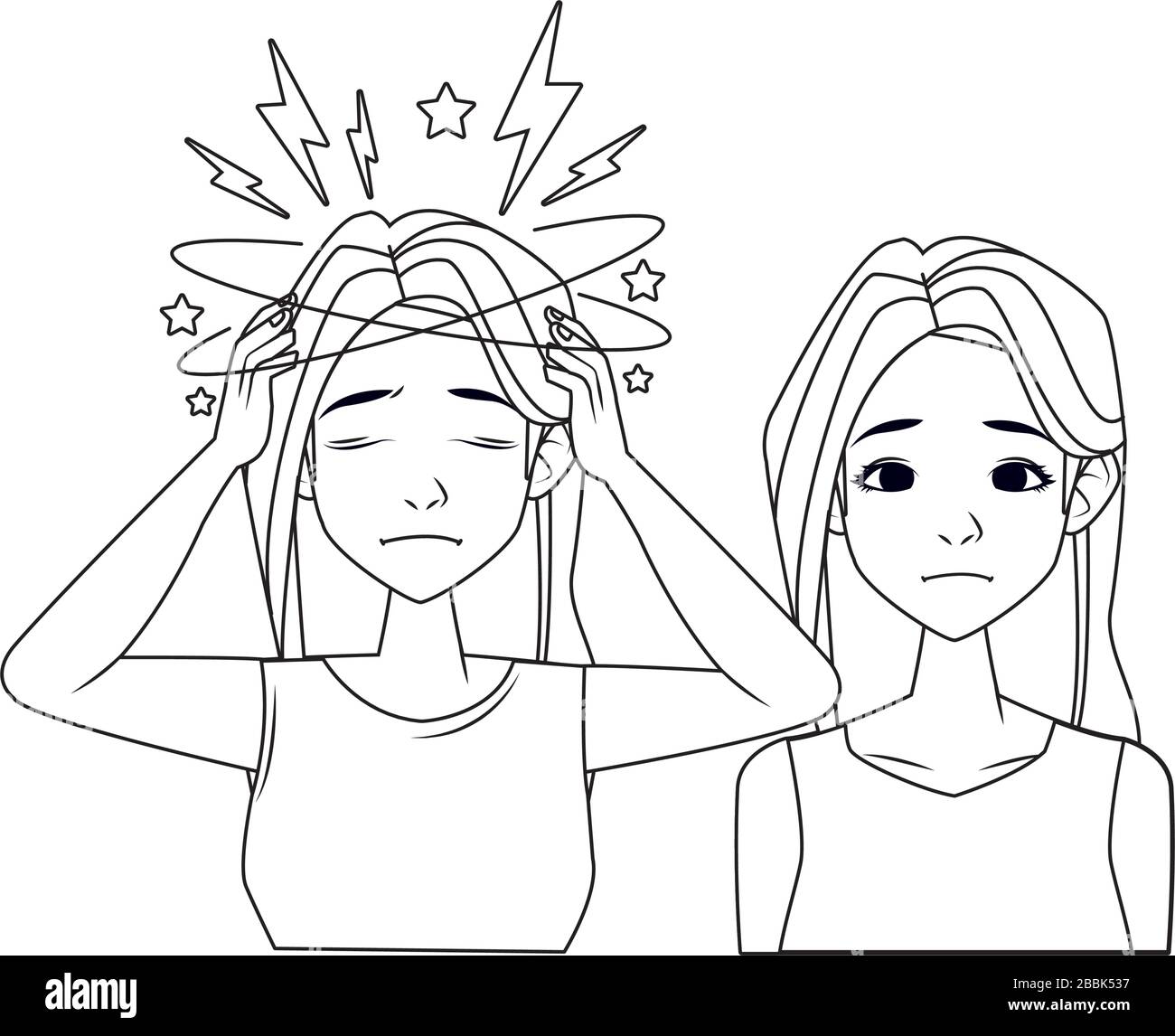 couple of women with stress symptoms Stock Vector Image & Art - Alamy