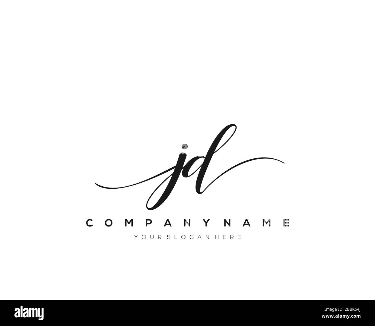 JD Initial Letter handwriting logo hand drawn template vector, logo for ...