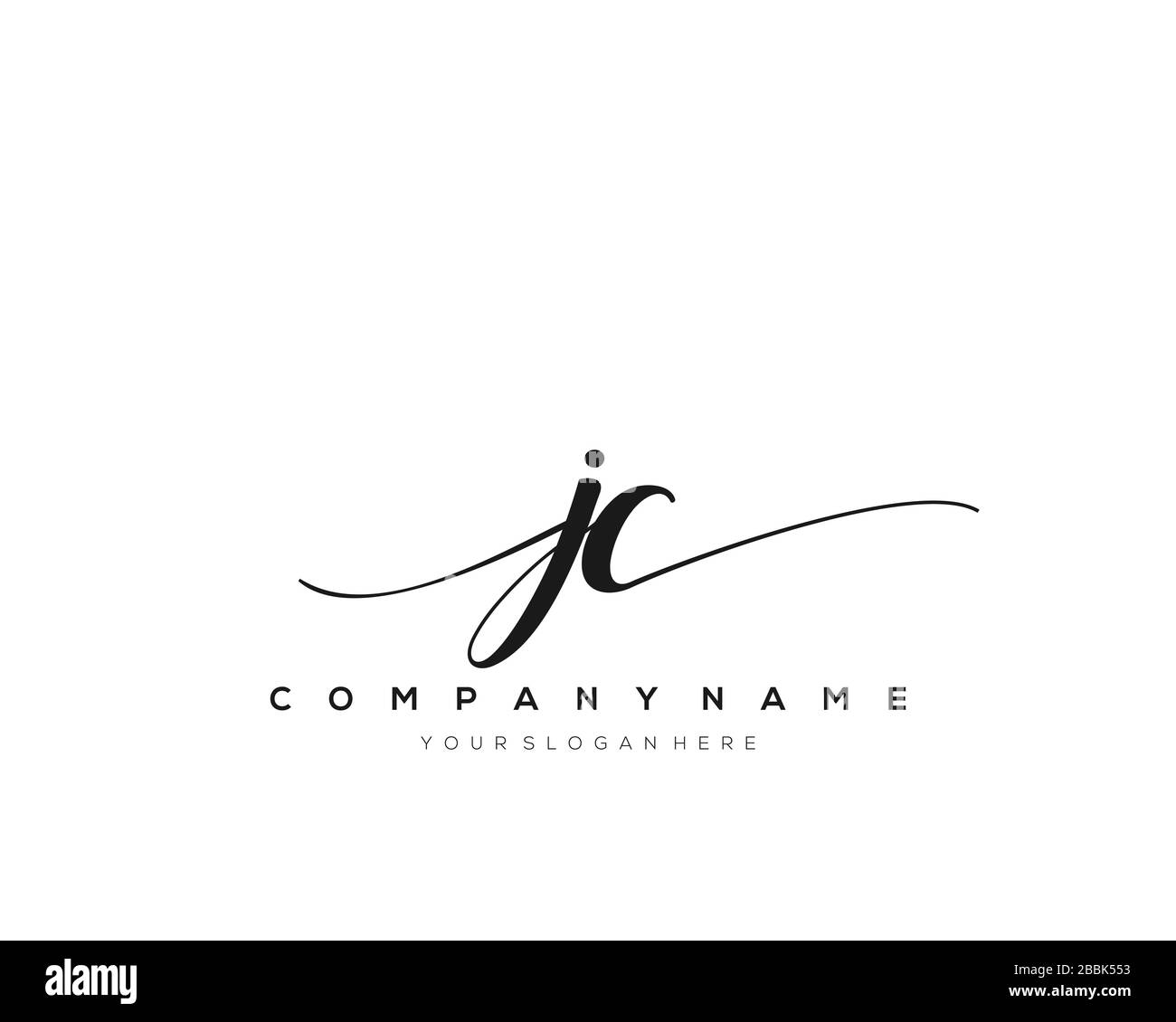 JC Initial Letter handwriting logo hand drawn template vector, logo for ...