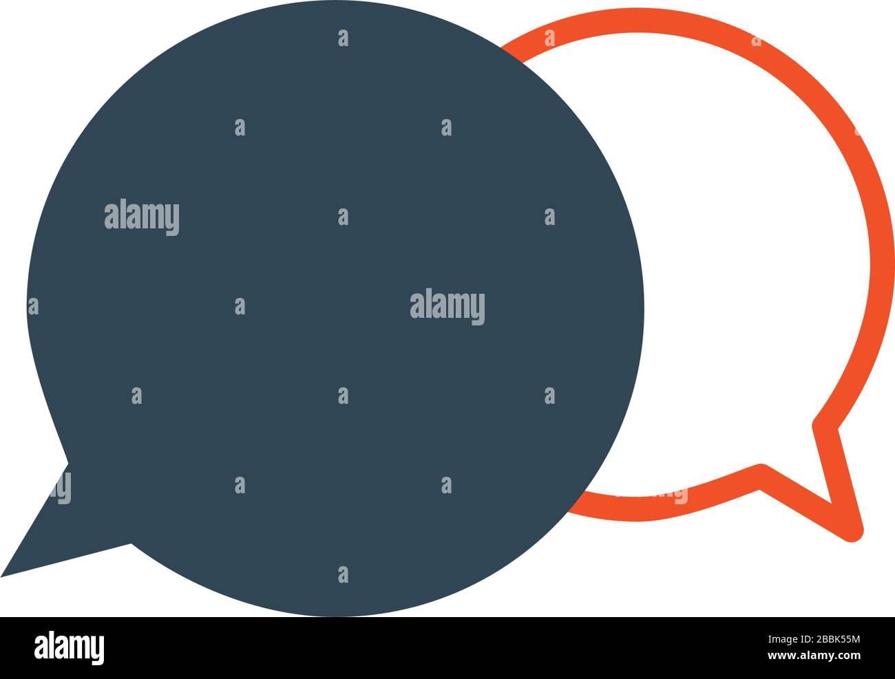 Two Chat bubbles linear icon. communication message symbol. Stock Vector illustration isolated ...