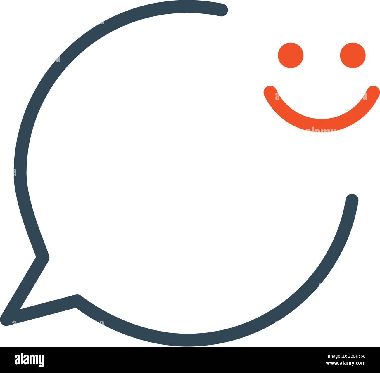 Smile face line icon. Happy emoticon chat sign. Speech bubble symbol ...