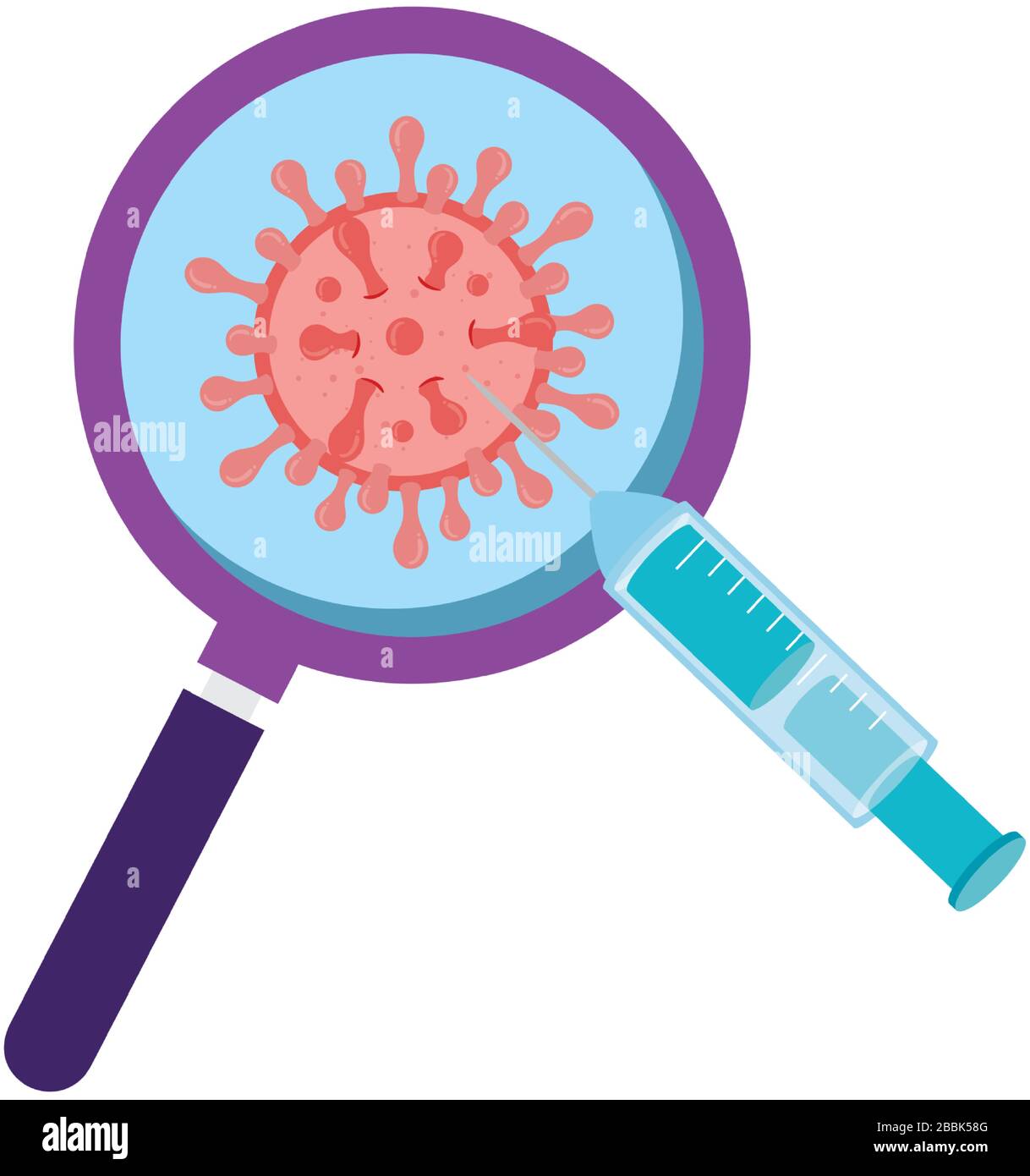 Magnifying glass particles covid Stock Vector Images - Alamy
