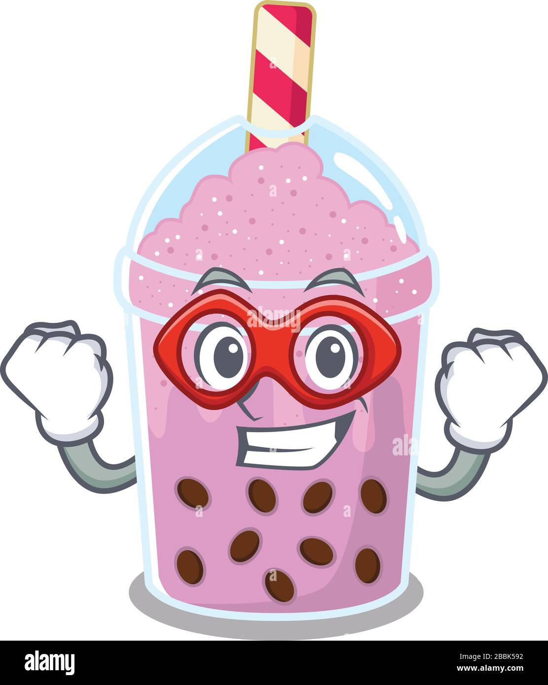 A cartoon character of taro bubble tea performed as a Super hero Stock ...