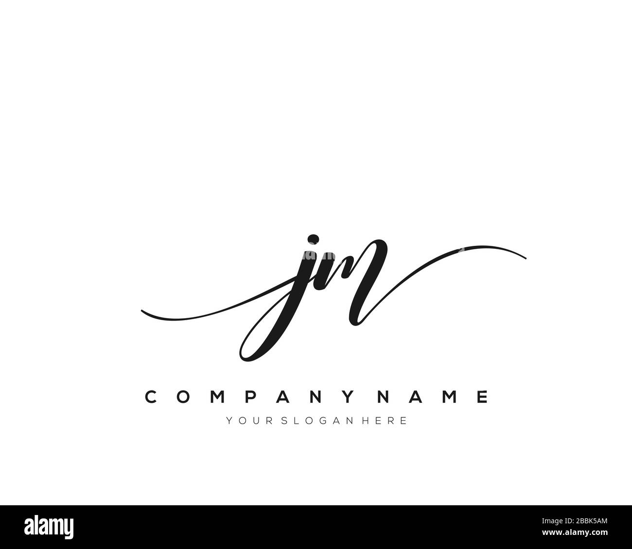 JM Initial Letter handwriting logo hand drawn template vector, logo for ...