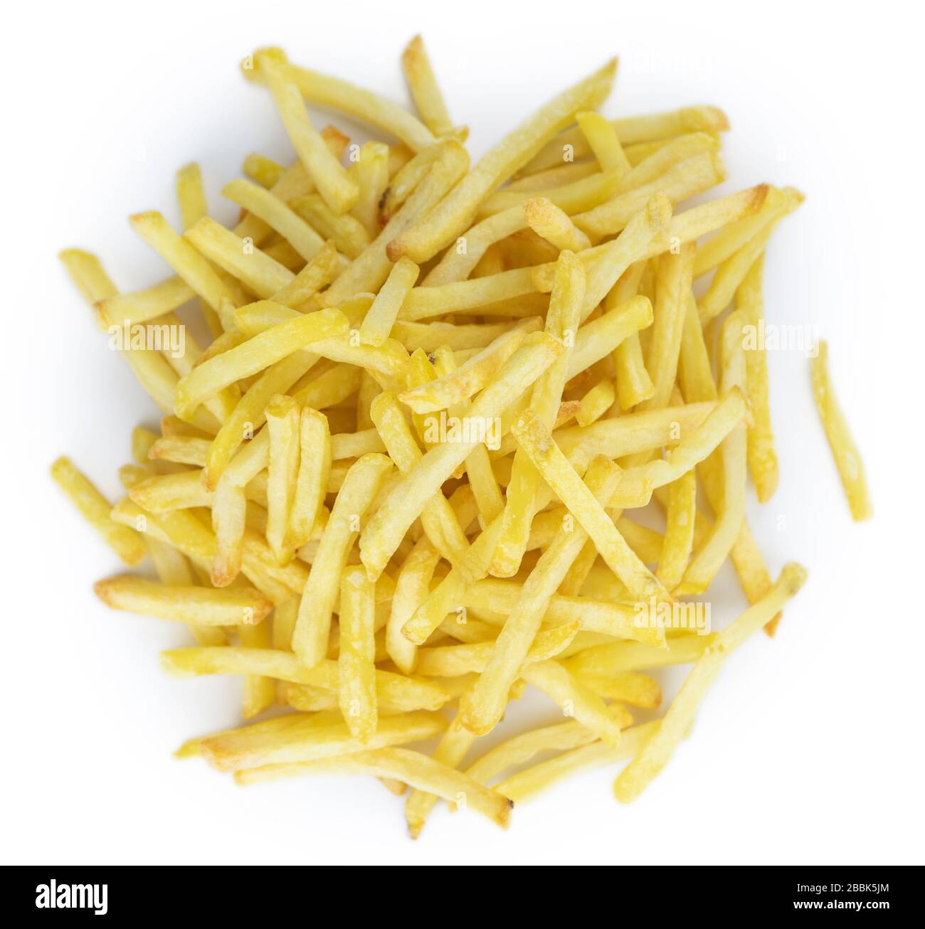 Homemade crispy French Fries isolated on white background (close-up ...