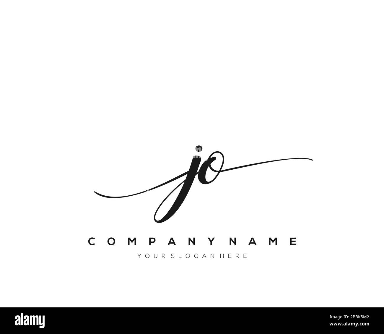 JO Initial Letter handwriting logo hand drawn template vector, logo for ...