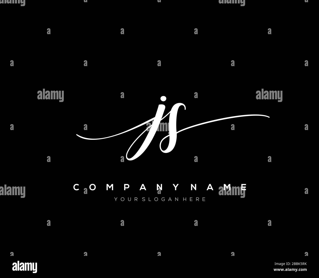 JS Initial Letter handwriting logo hand drawn template vector, logo for ...