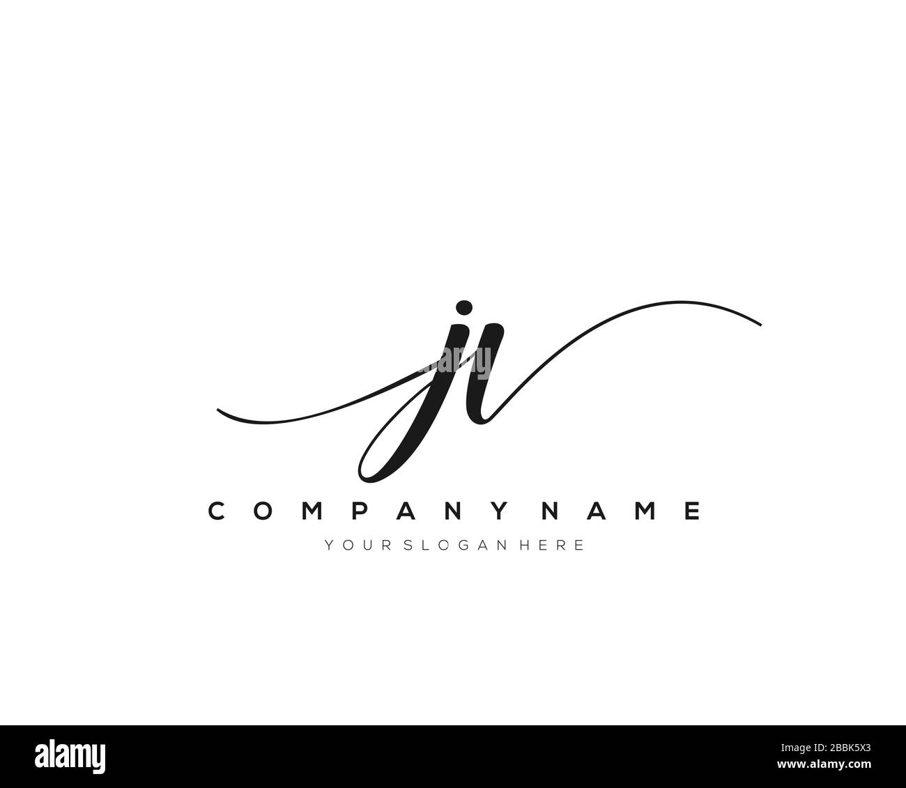 JV Initial Letter handwriting logo hand drawn template vector, logo for ...