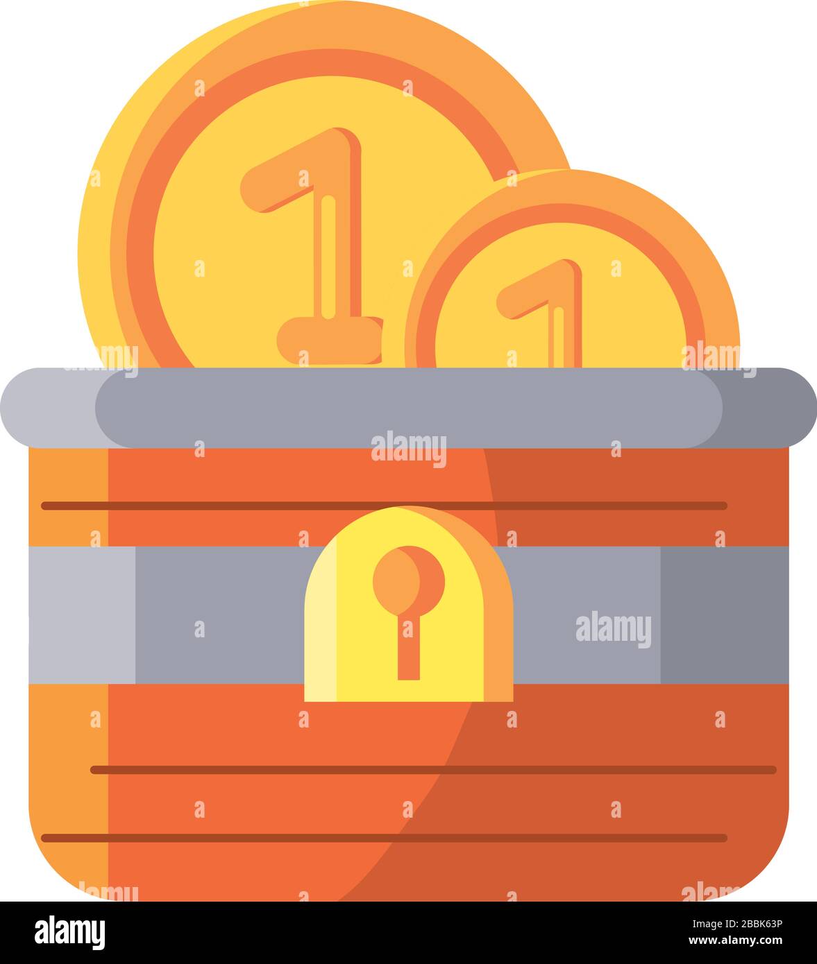 coin chest on white background vector illustration design Stock Vector ...