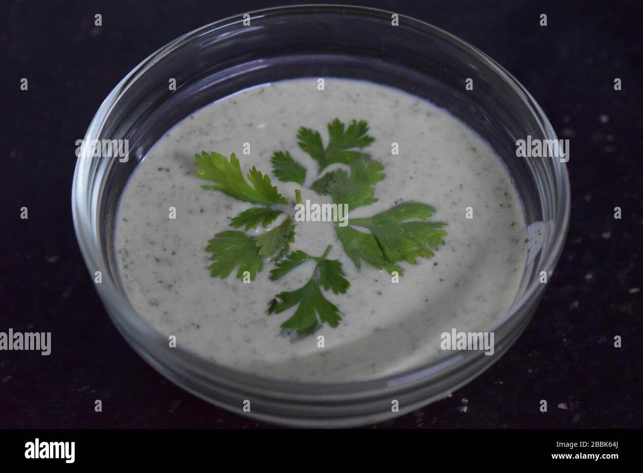 Home made min sauce with space to add text Stock Photo - Alamy