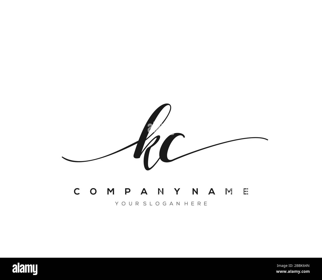 KC Initial Letter handwriting logo hand drawn template vector, logo for ...