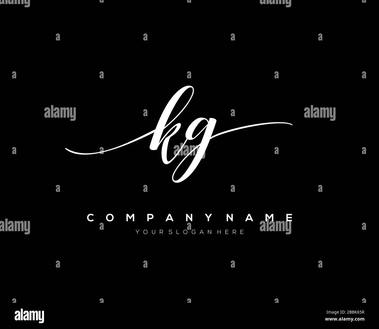 KG Initial Letter handwriting logo hand drawn template vector, logo for ...