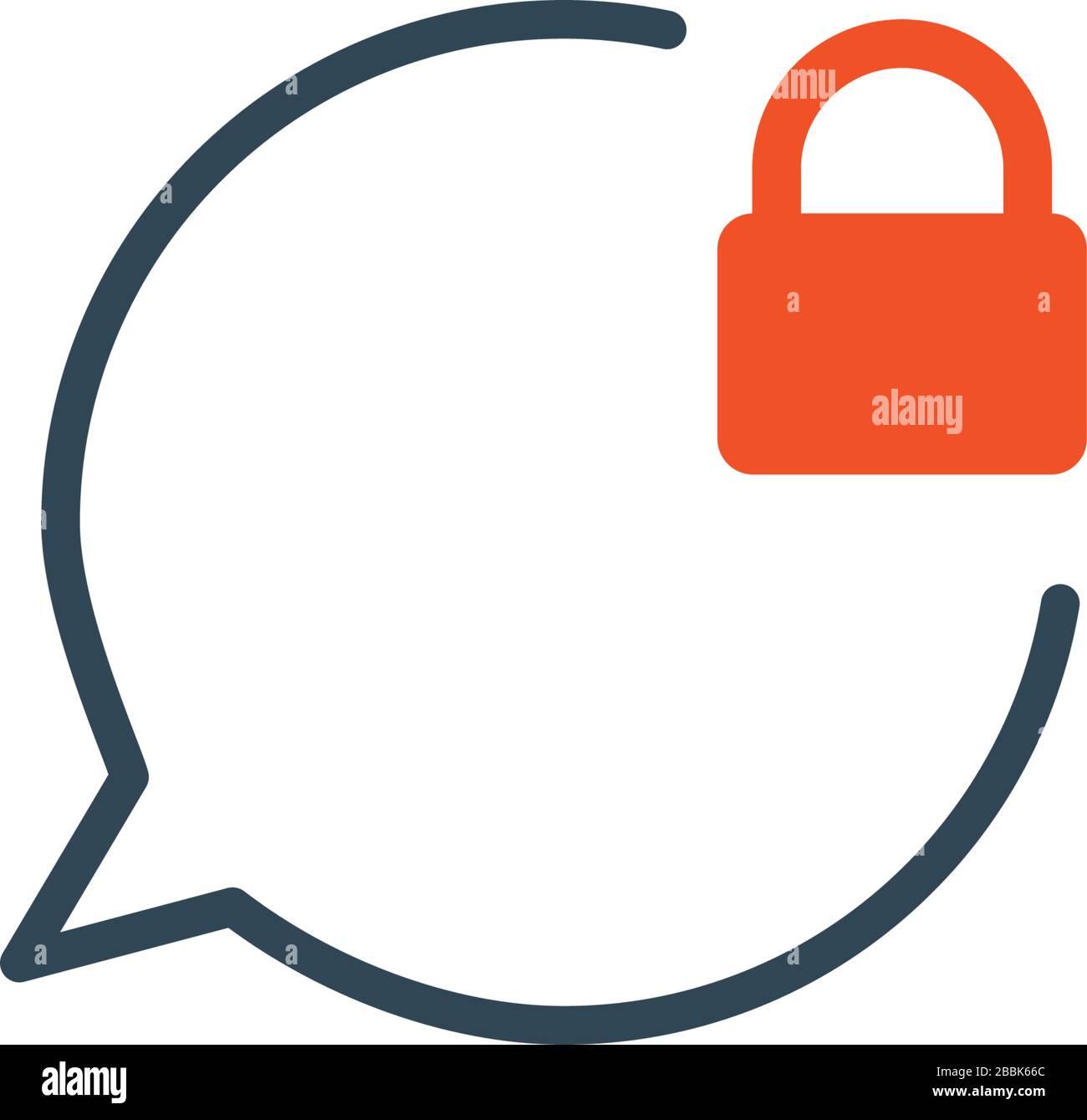 Lock line icon. Chat bubble design. Private locker sign. Password ...
