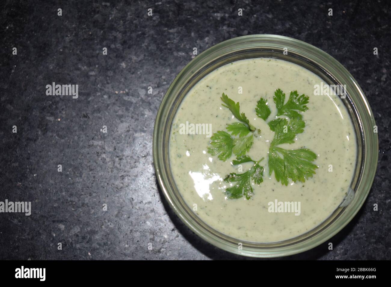 Home made min sauce with space to add text Stock Photo - Alamy