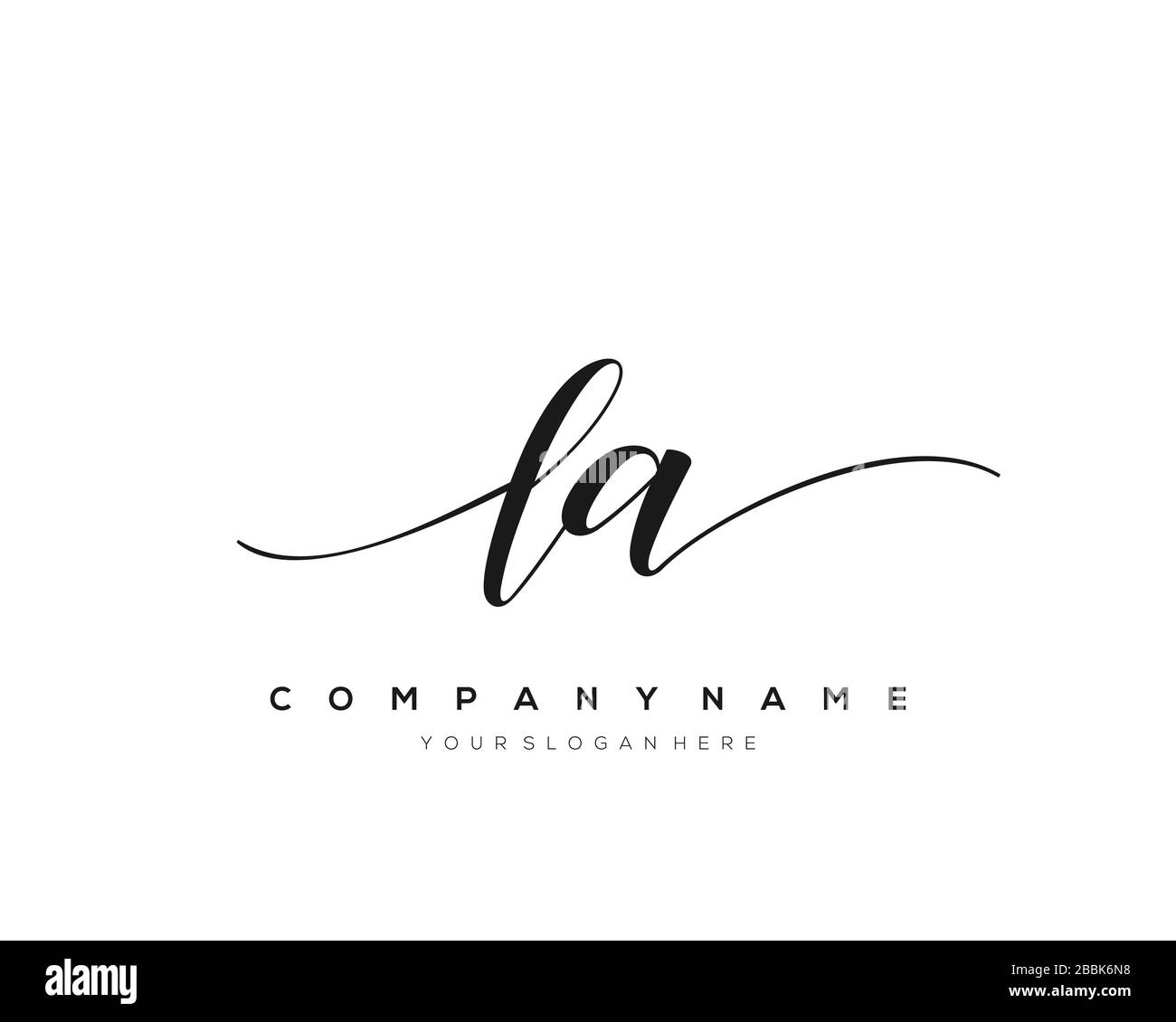 LA Initial Letter handwriting logo hand drawn template vector, logo for ...
