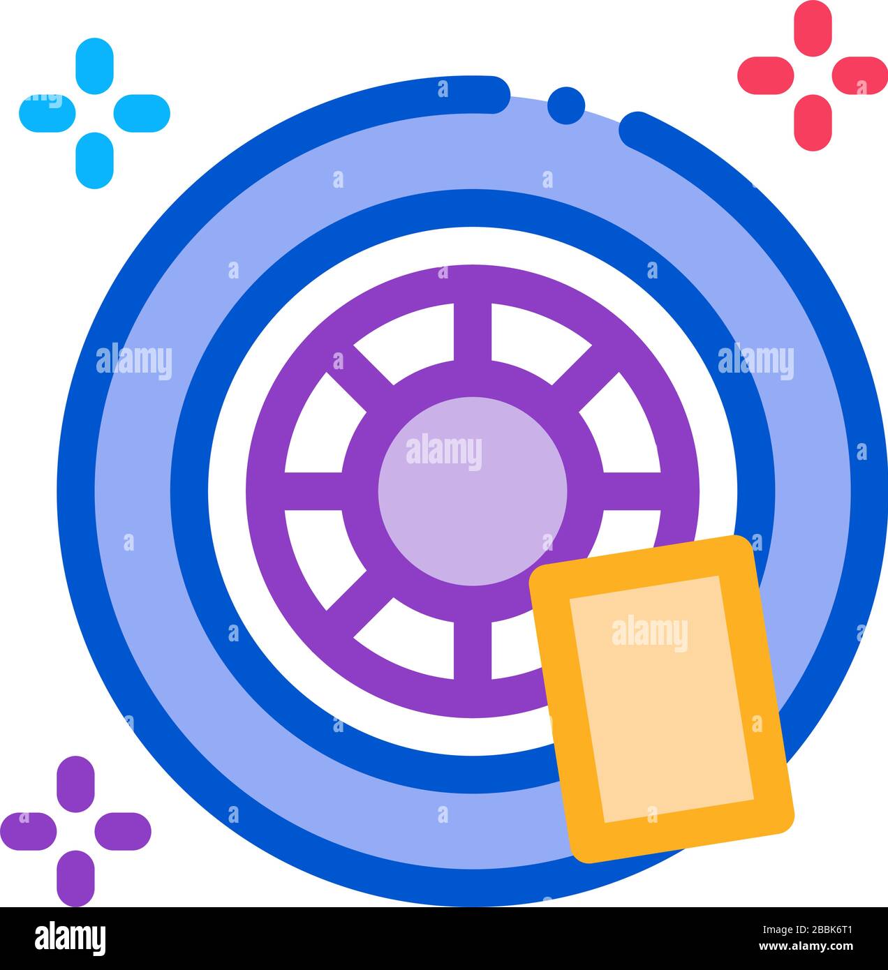 car wheel cleaning icon vector outline illustration Stock Vector Image ...