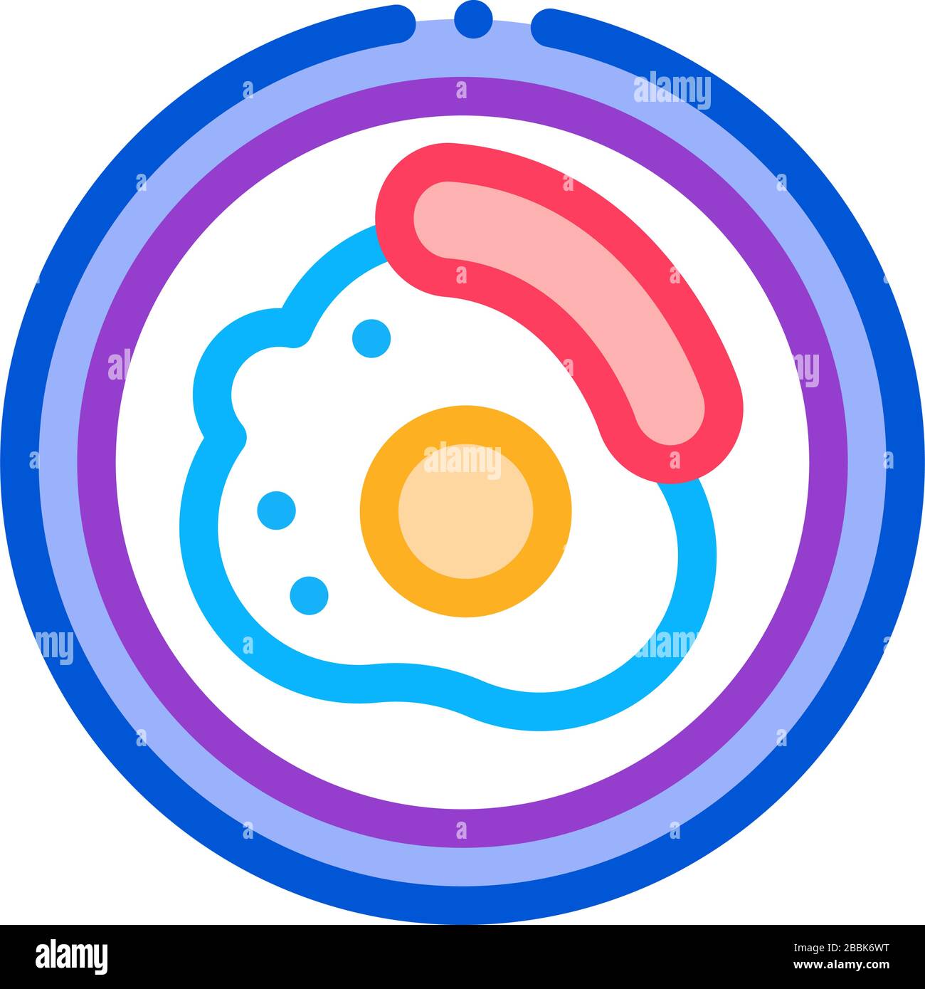 typical american breakfast icon vector outline illustration Stock ...